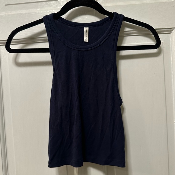 Sunday Best | Tops | Aritzia Sunday Best Navy Blue Rib Seamless Crew ...